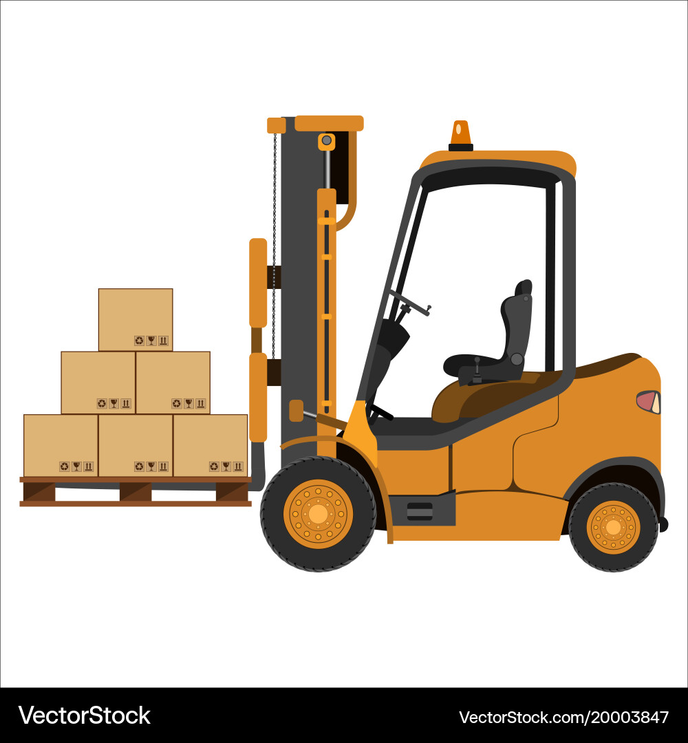 Fork lift truck Royalty Free Vector Image - VectorStock