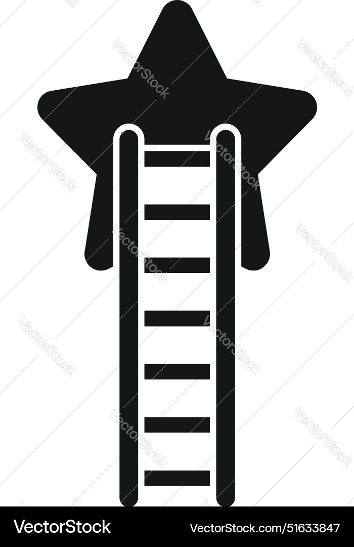 Ladder leading to big star representing reaching Vector Image