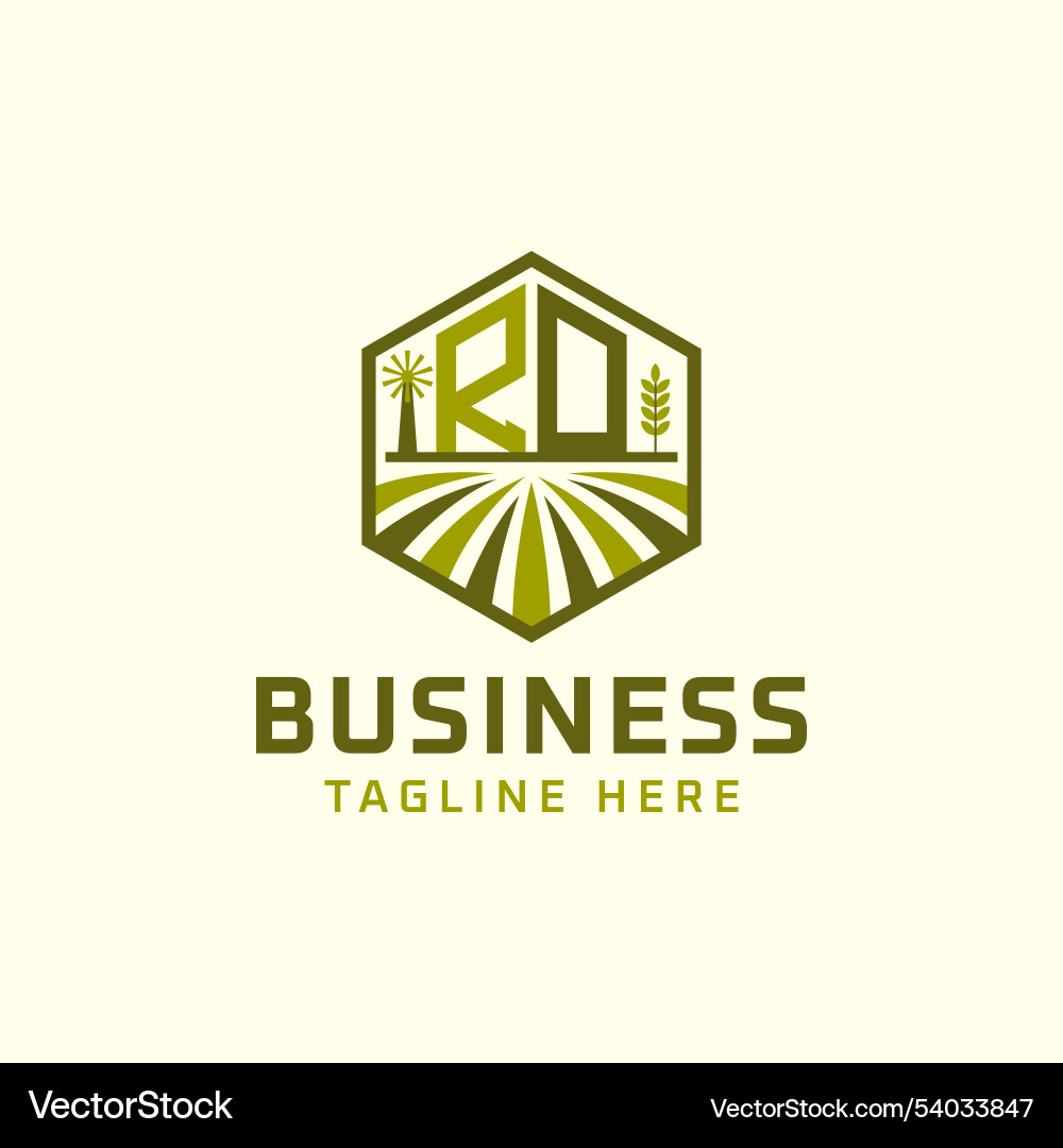 Rd farm logo design modern agro Royalty Free Vector Image
