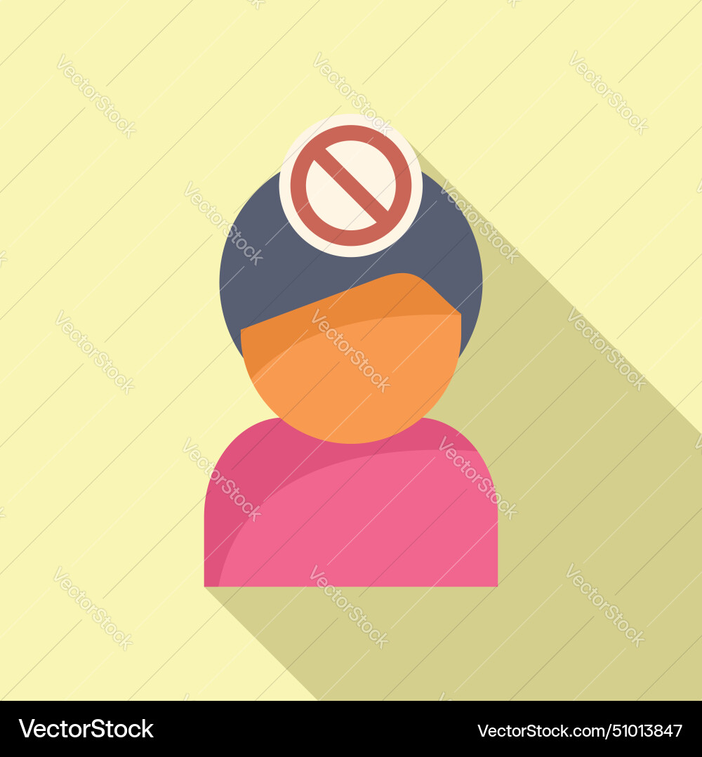 Rejected person by law icon flat modern Royalty Free Vector