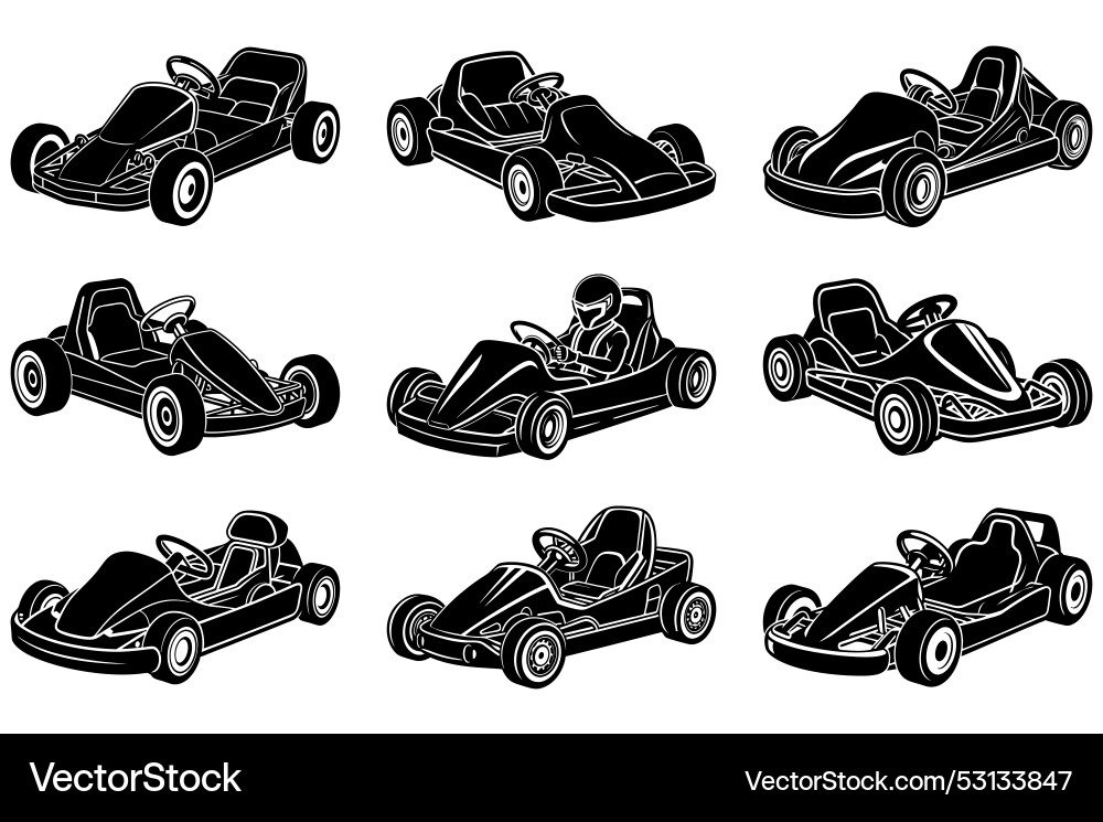 Set of go kart Royalty Free Vector Image - VectorStock
