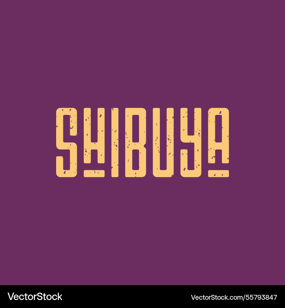 Shibuya lettering typography Royalty Free Vector Image