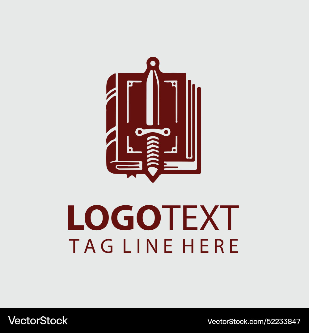 Sword book logo Royalty Free Vector Image - VectorStock