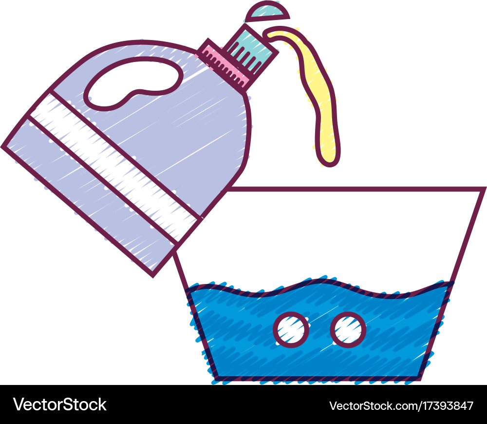 Water pail design with softener bottle plashing Vector Image