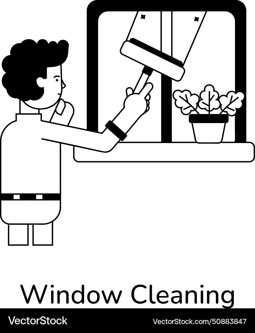 Window cleaning Royalty Free Vector Image - VectorStock