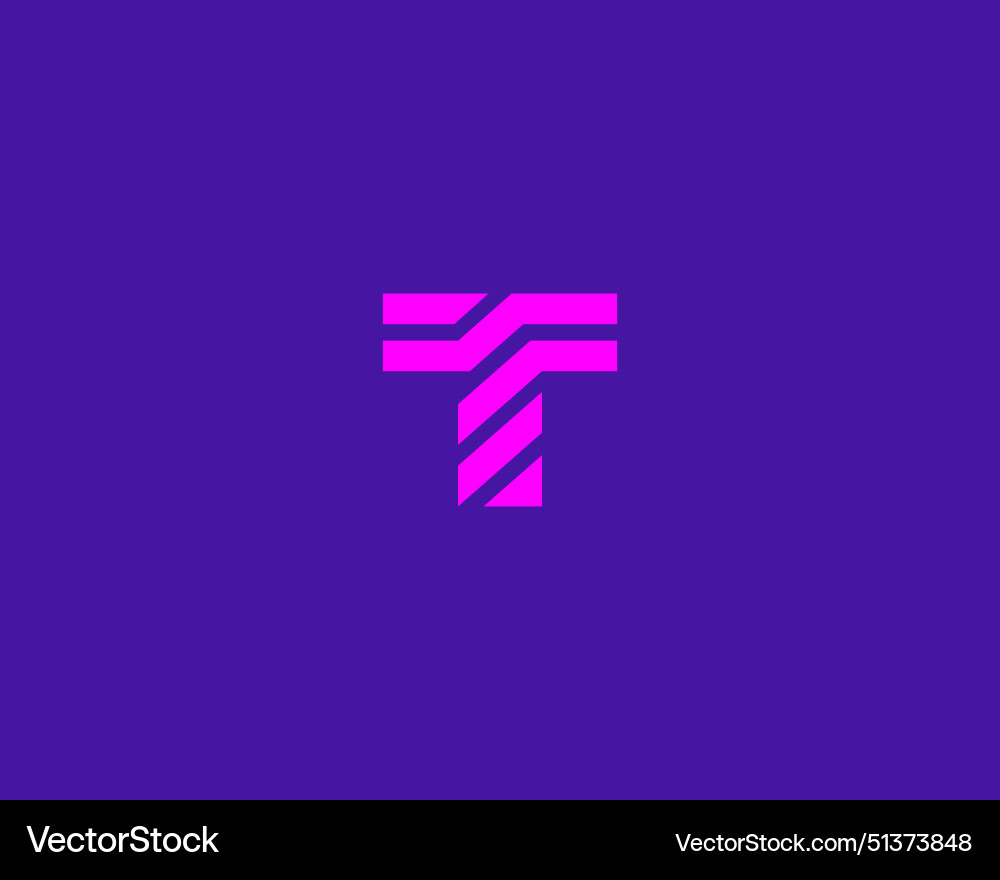 A letter t from abstract shapes trendy monogram Vector Image