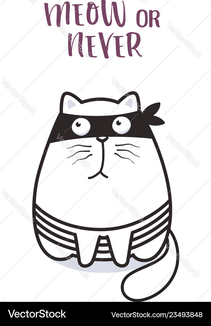 Bad cat character for greeting card design Vector Image