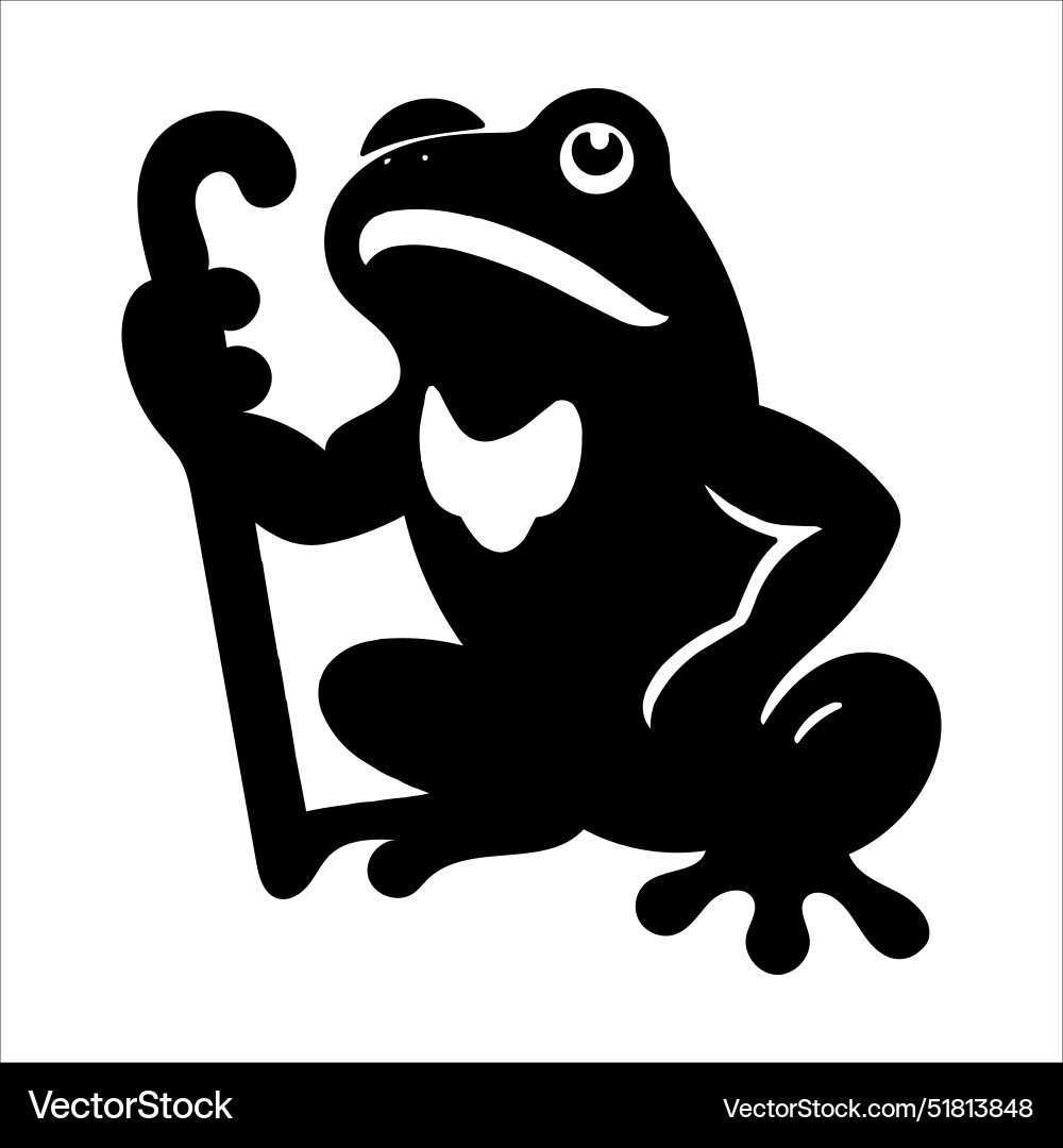 Frog silhouette isolated on white background Vector Image