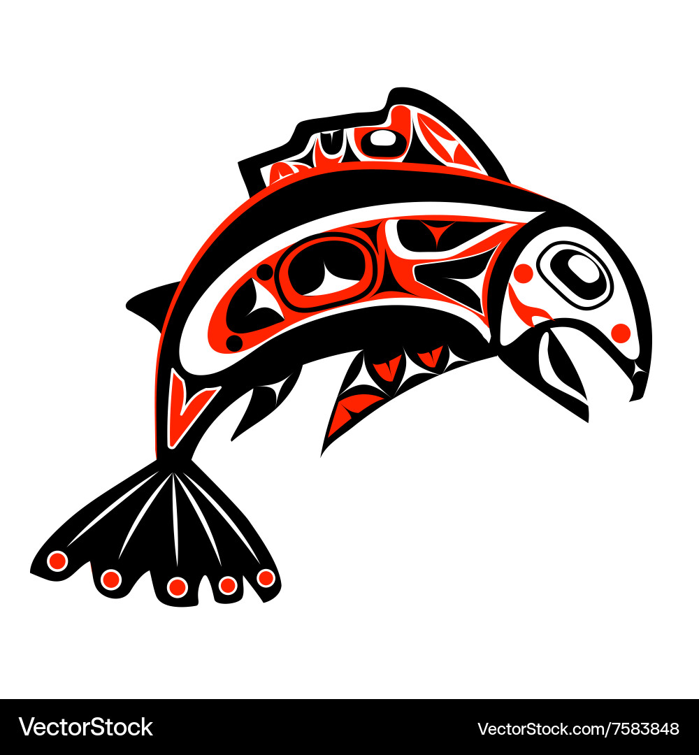 Native Salmon Symbol Royalty Free Vector Image