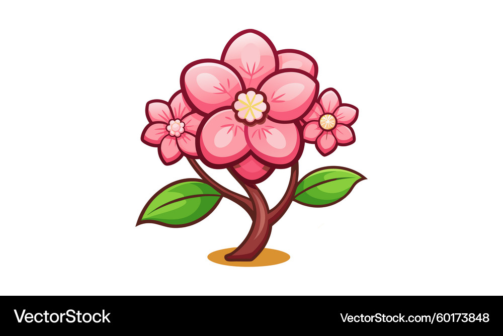 Pink Cartoon Flower Royalty Free Vector Image - VectorStock