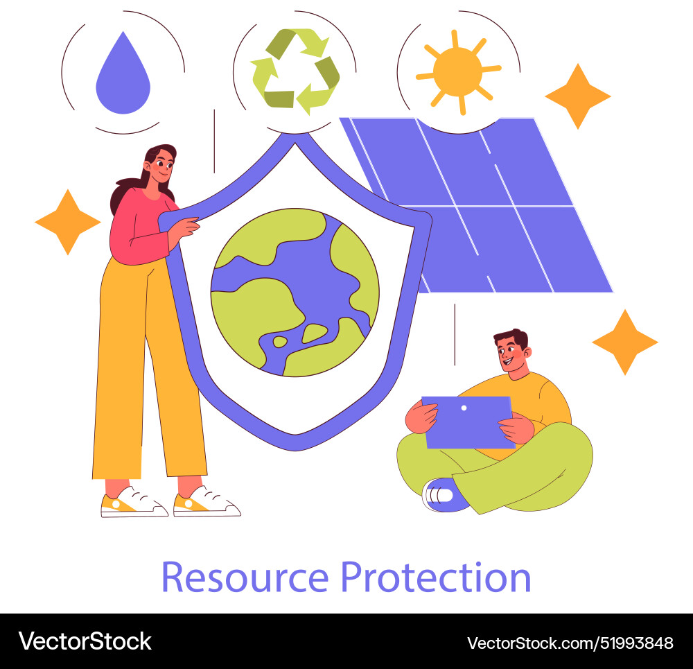 Sustainable materials flat Royalty Free Vector Image