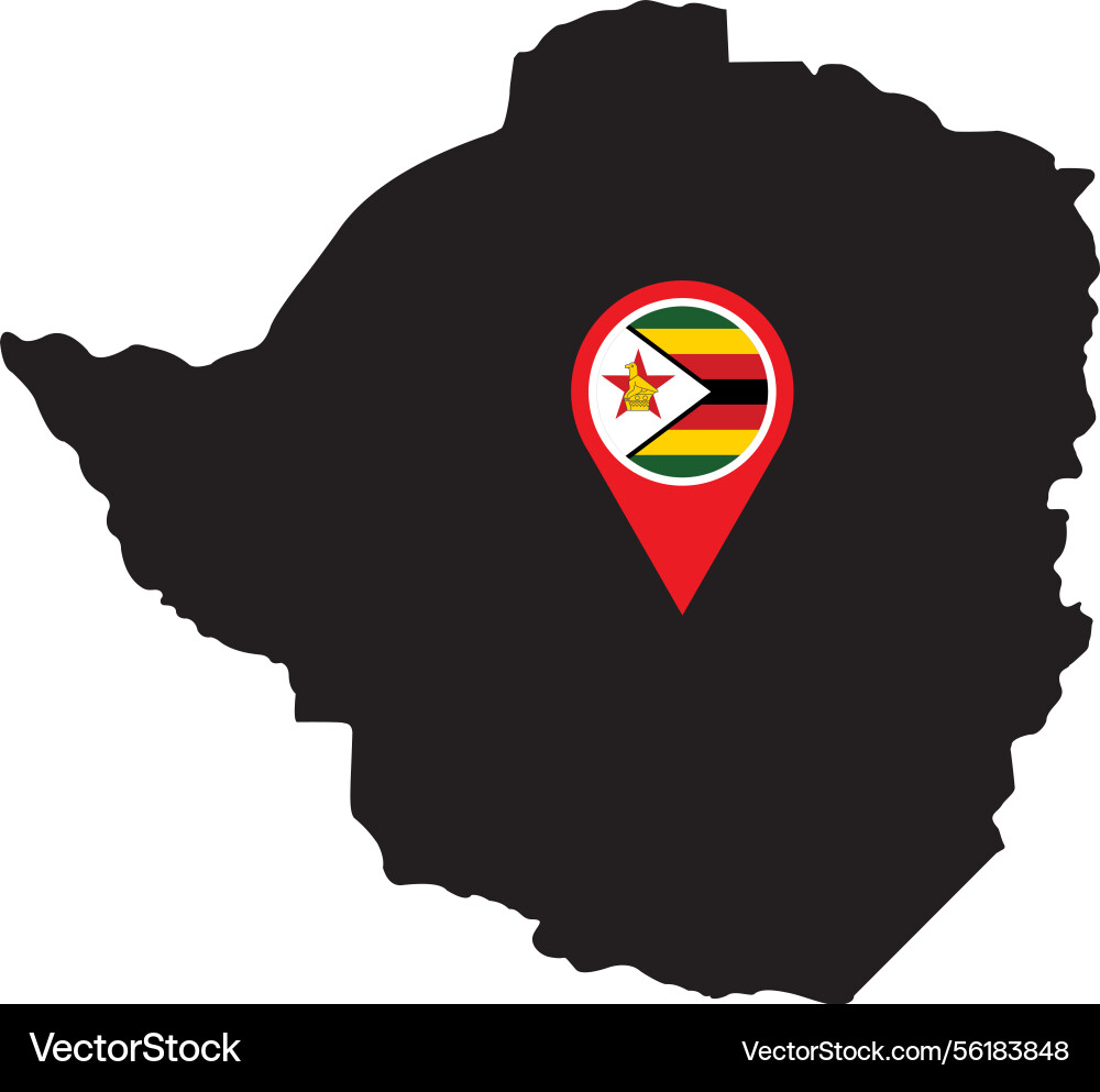 Zimbabwe pin map location Royalty Free Vector Image