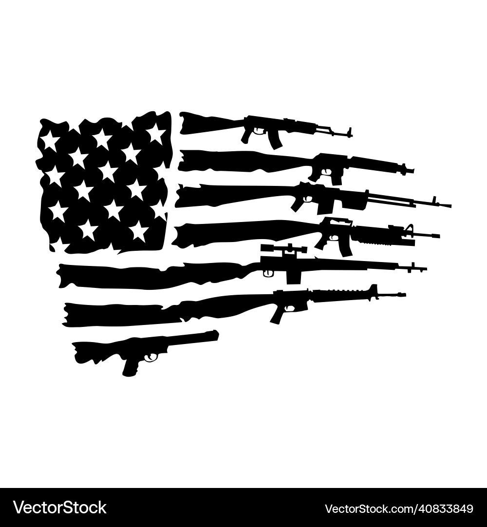 American guns flag design for download Royalty Free Vector