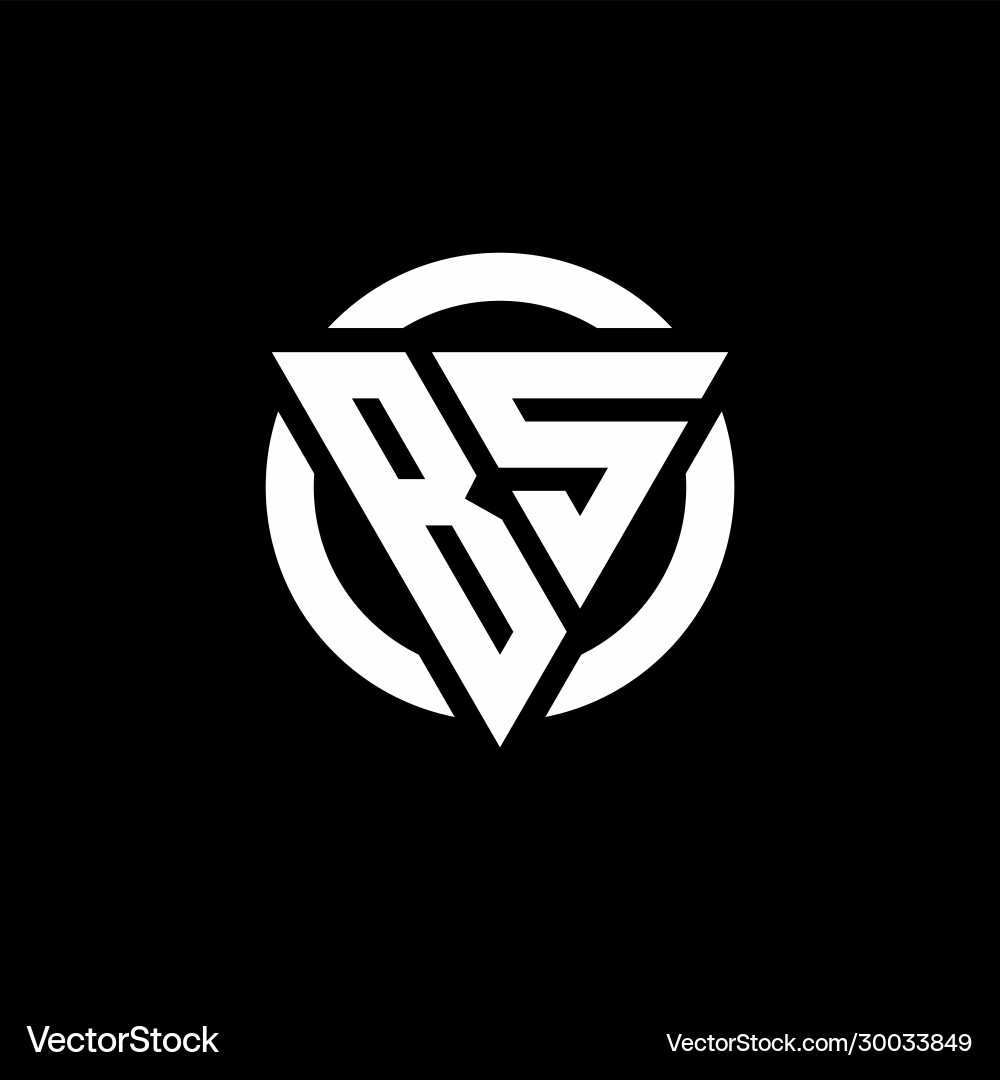Bs logo with triangle shape and circle rounded Vector Image