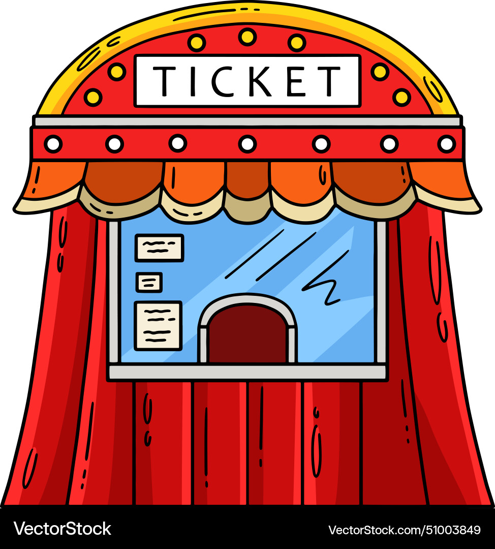 Circus Ticket Stand Cartoon farbigen Clipart Vektorbild