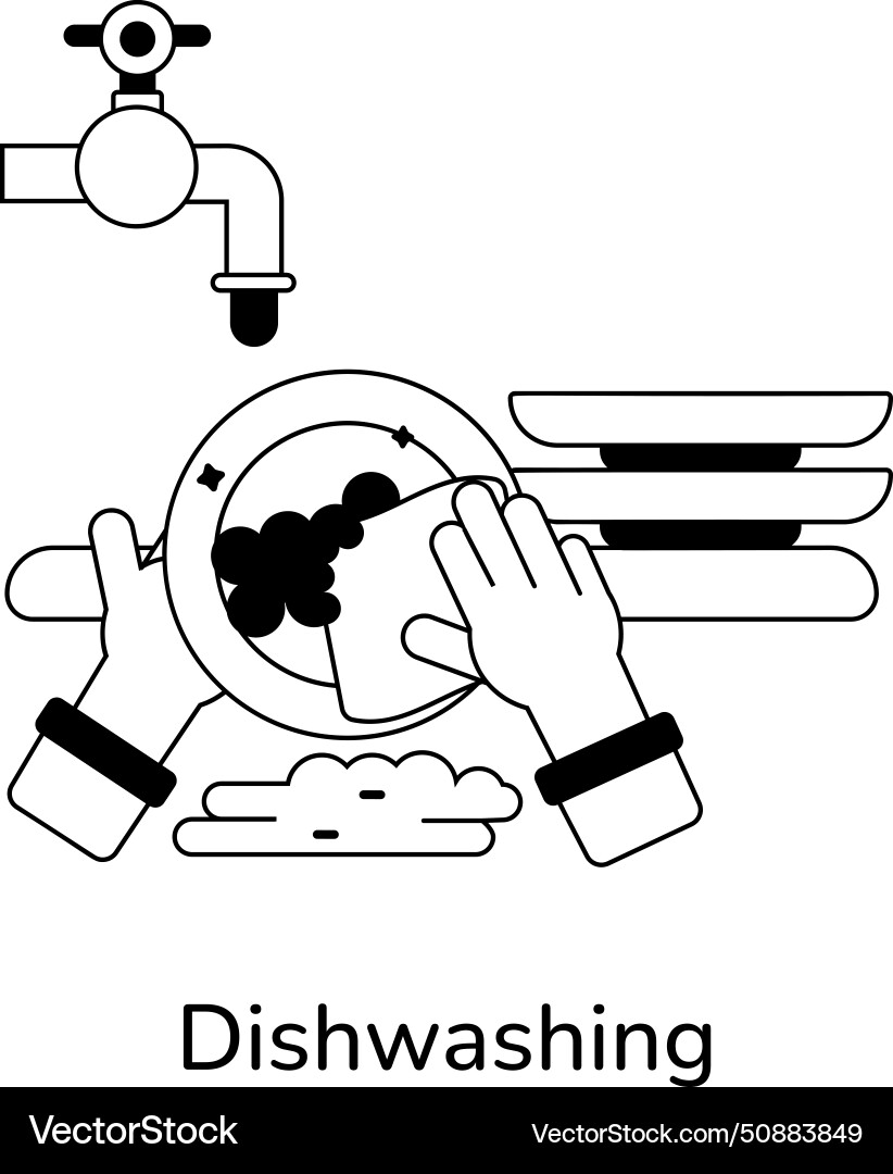 Dishwashing Royalty Free Vector Image - VectorStock