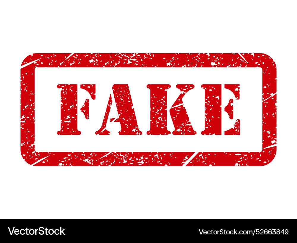 Fake stamp symbol label sticker sign button text Vector Image