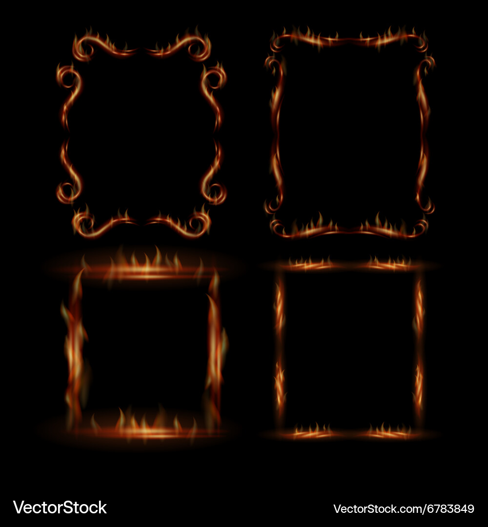 Fire frames Royalty Free Vector Image - VectorStock