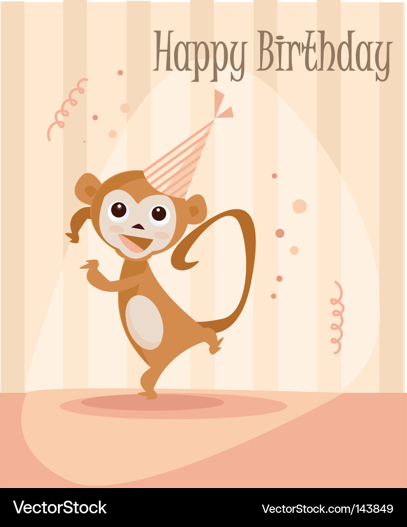 Monkey birthday Royalty Free Vector Image - VectorStock