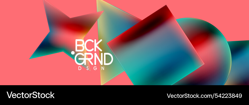 Neon color geometric shapes square triangle circle