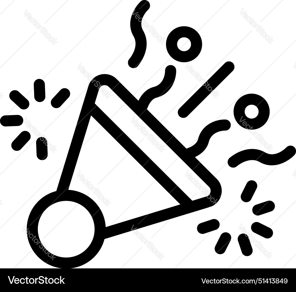 Party popper icon in bold line style Royalty Free Vector