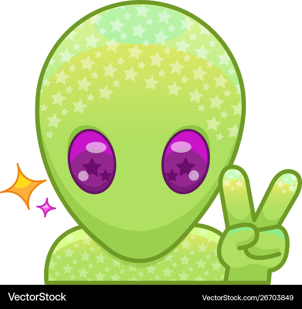 Peace alien Royalty Free Vector Image - VectorStock