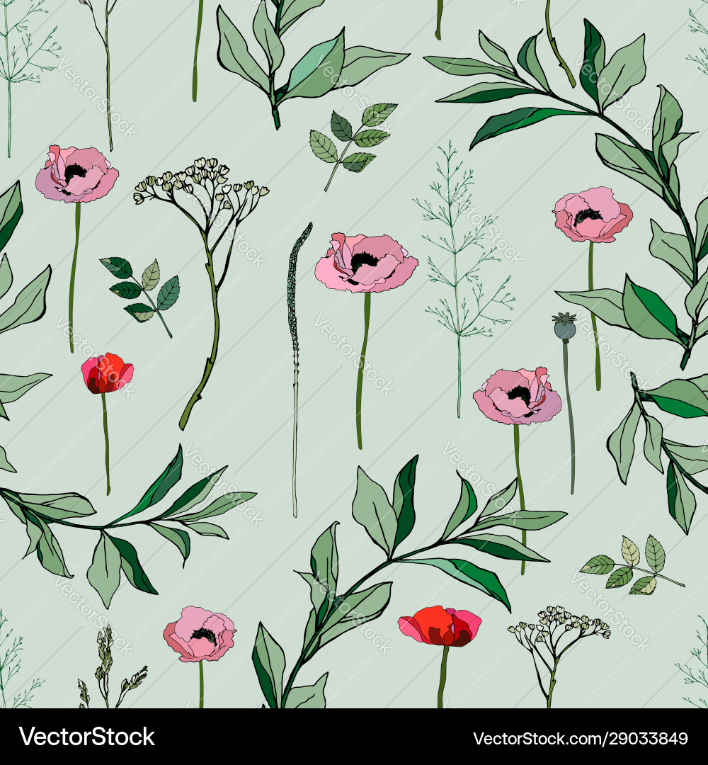 Pink Rose Floral Pattern Royalty Free Vector Image