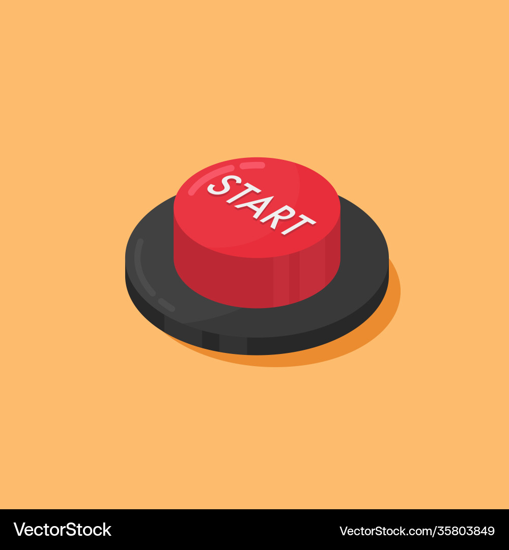 Red start button Royalty Free Vector Image - VectorStock