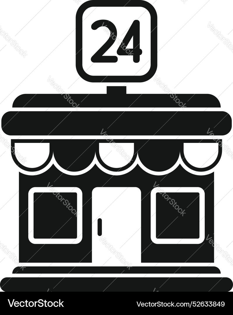 Small business open 24 hours a day offering Vector Image