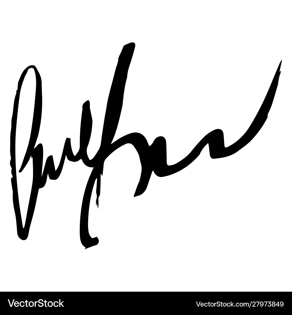 Unreadable handwriting font signature text Vector Image