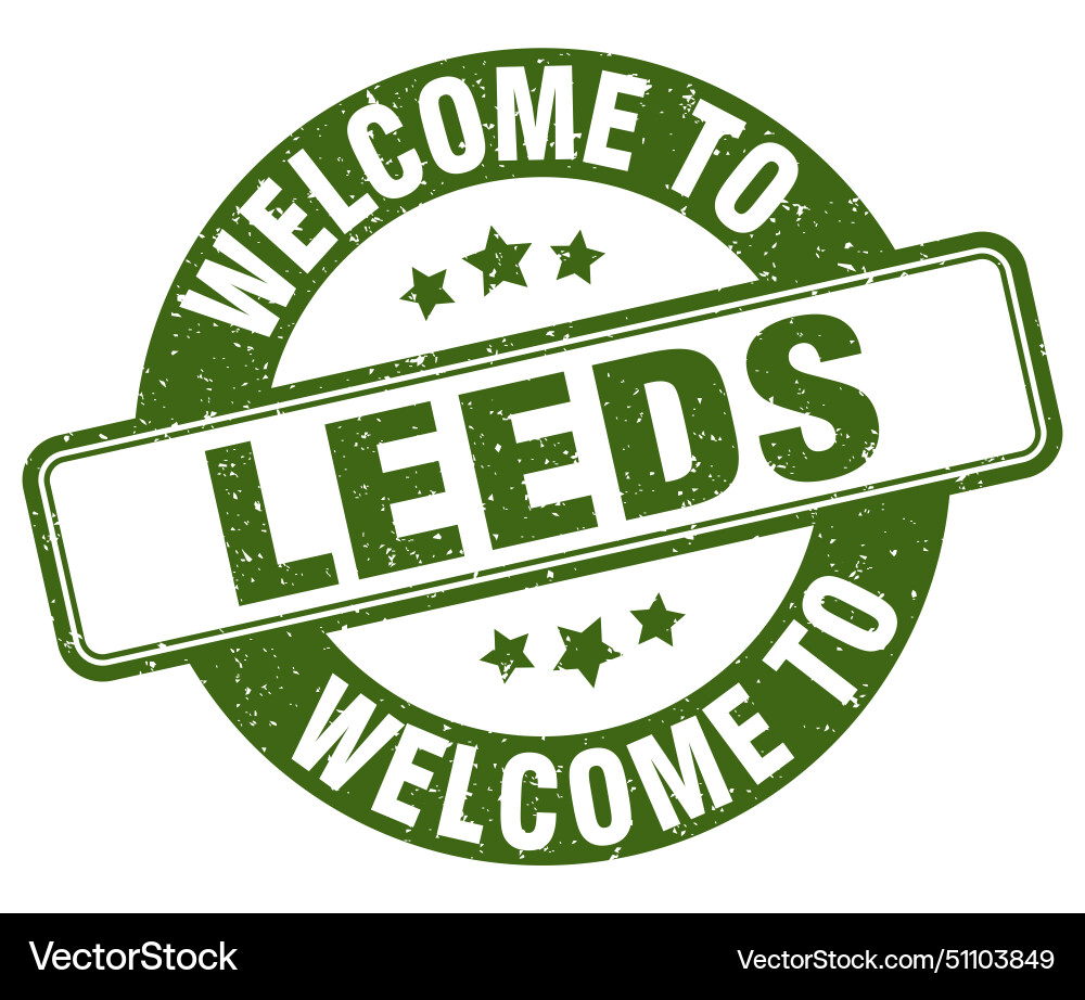 Welcome to leeds stamp round sign Royalty Free Vector Image
