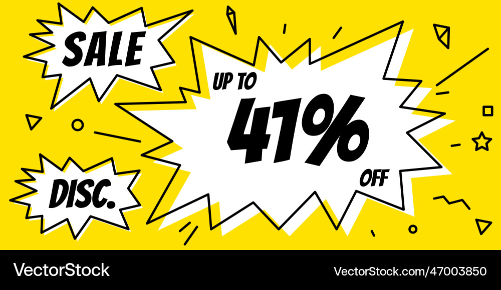 41 sale discount bubble line art chat comic Vector Image