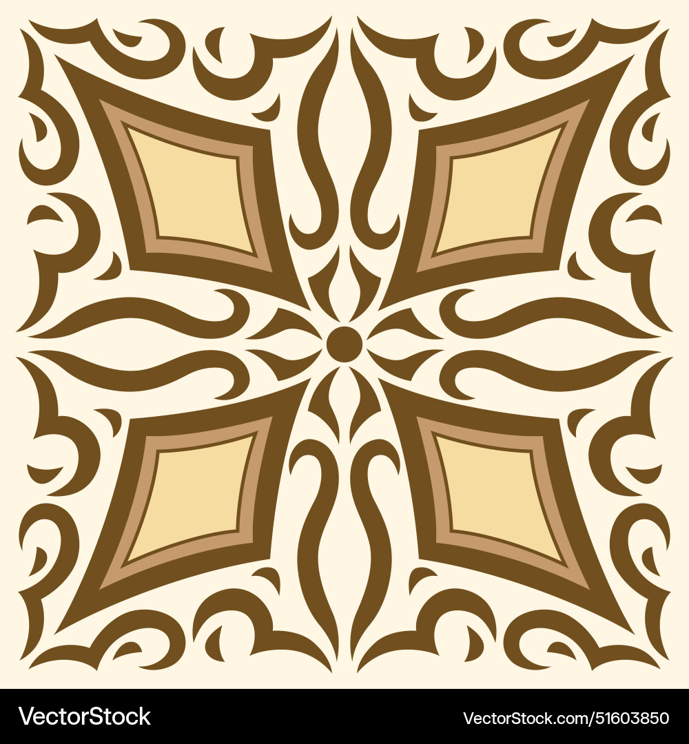 Arabic ceramic tile traditional eastern Royalty Free Vector