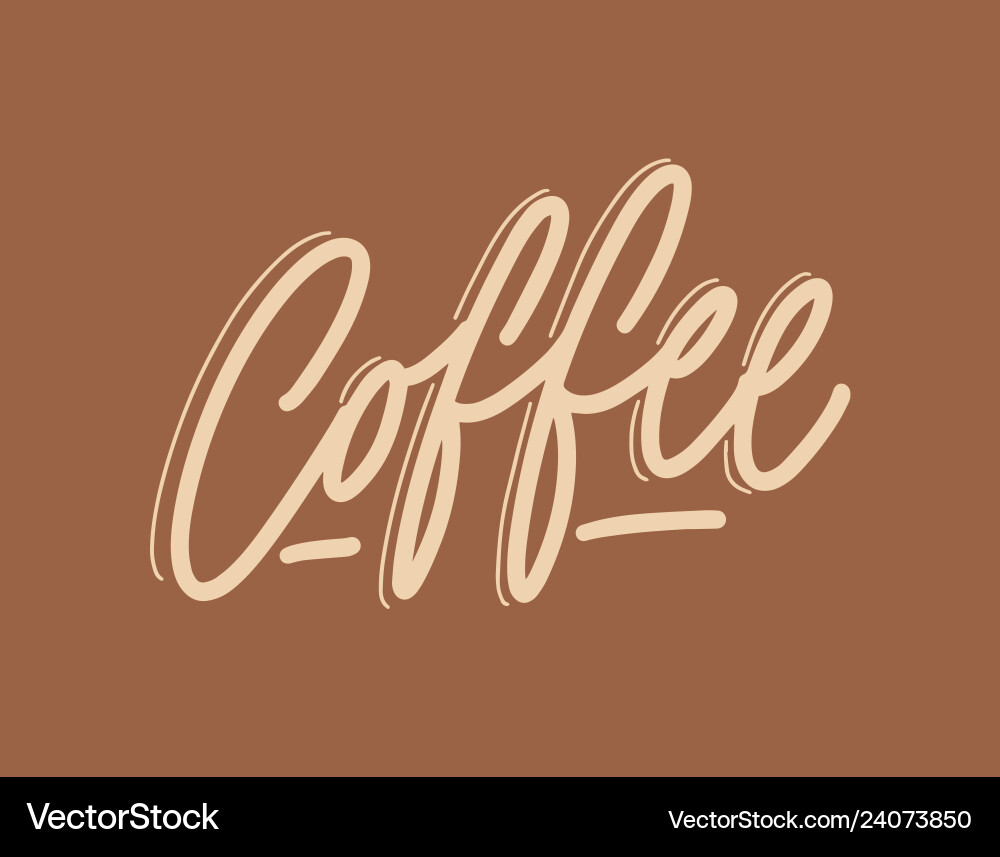 Coffee word handwritten with elegant cursive Vector Image