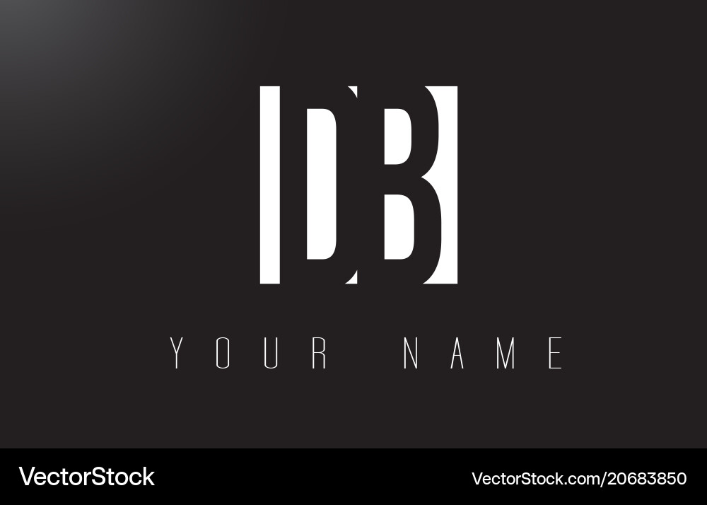 Db letter logo with black and white negative Vector Image