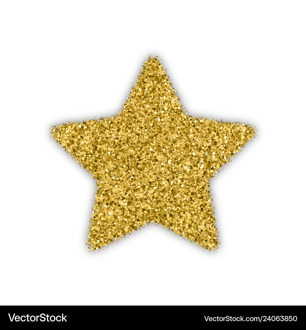 Gold star with bland shadows Royalty Free Vector Image