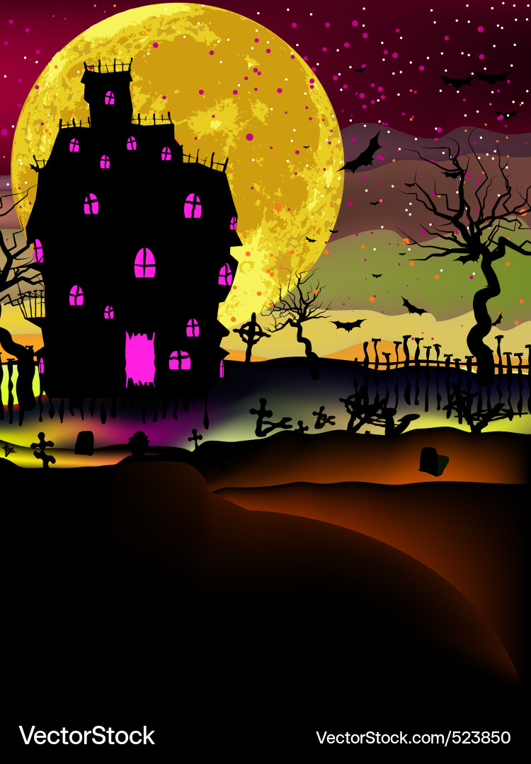 Halloween Haunted House Royalty Free Vector Image