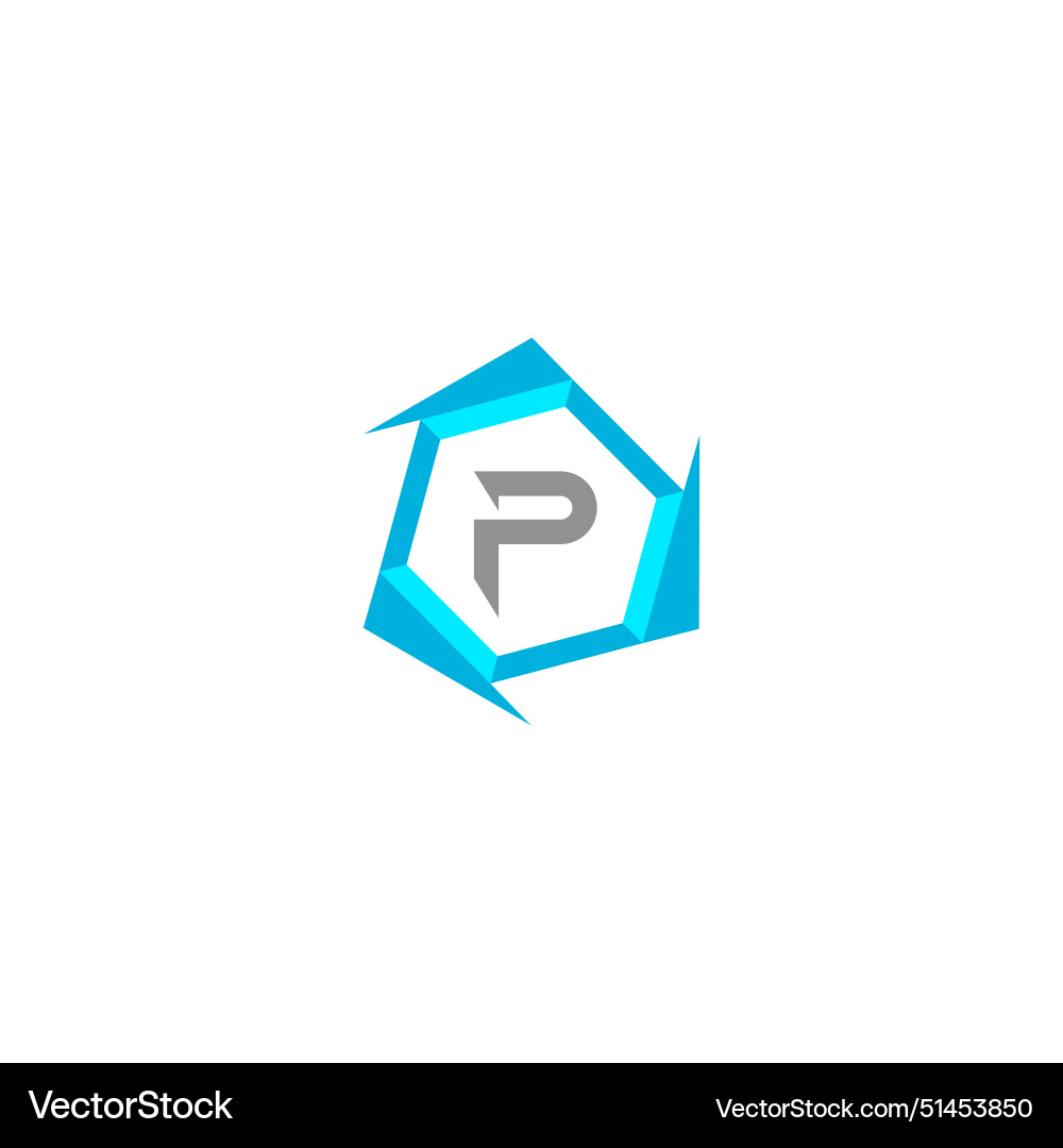 Letter p professional logo icon for tech business Vector Image