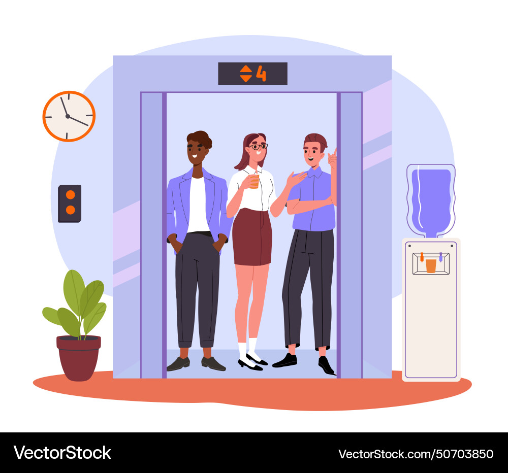 People in elevator Royalty Free Vector Image - VectorStock