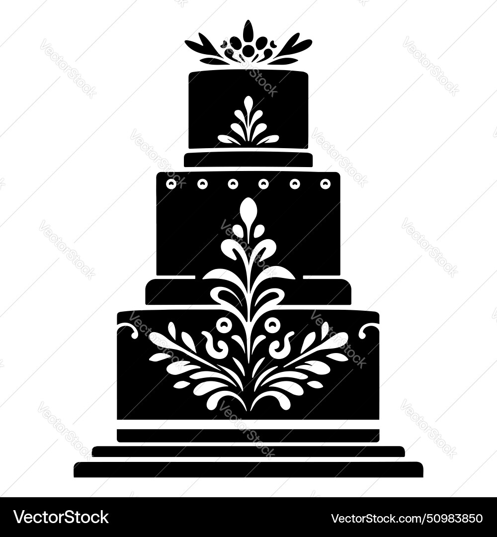 Stacked wedding cake dessert icon symbol Vector Image