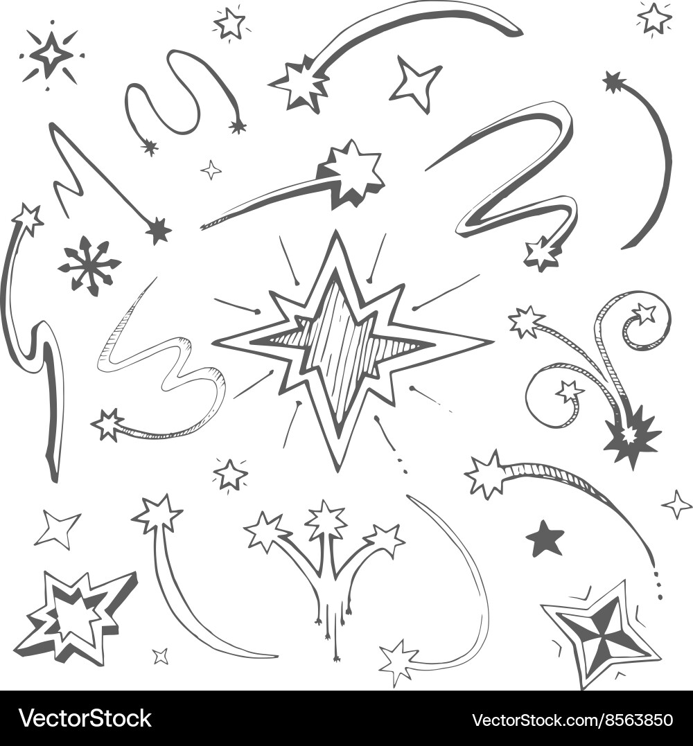Stars hand drawn Royalty Free Vector Image - VectorStock