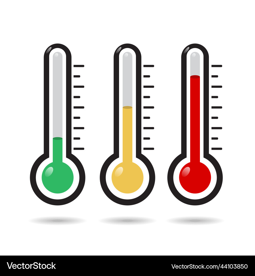 Thermometer icon set Royalty Free Vector Image