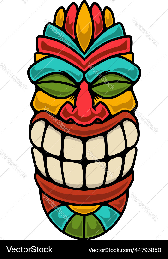 Tiki idol design element for poster card banner Vector Image