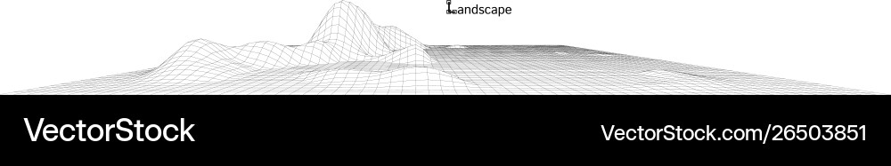 Abstract digital landscape cyber or technology Vector Image