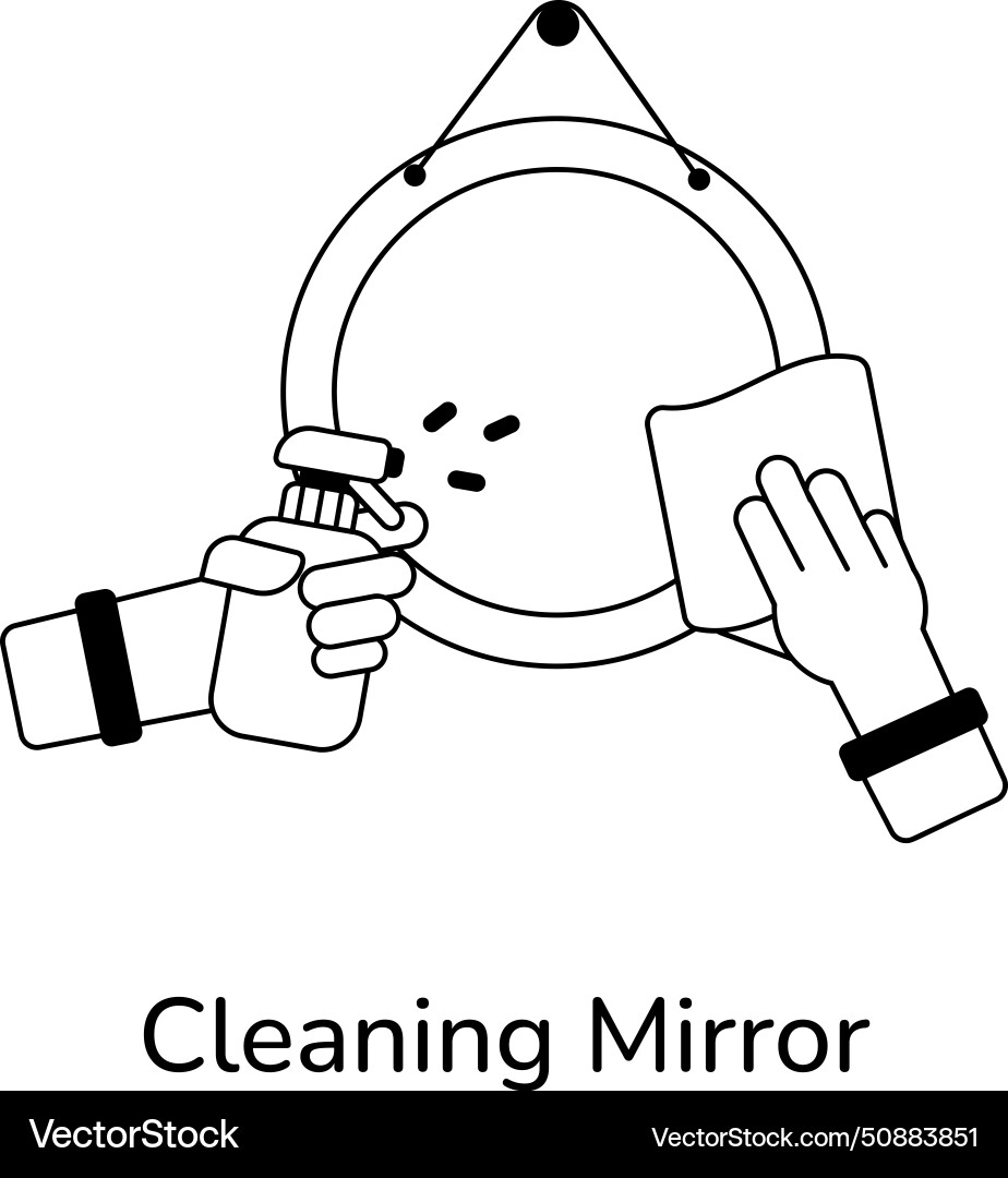 Cleaning mirror Royalty Free Vector Image - VectorStock