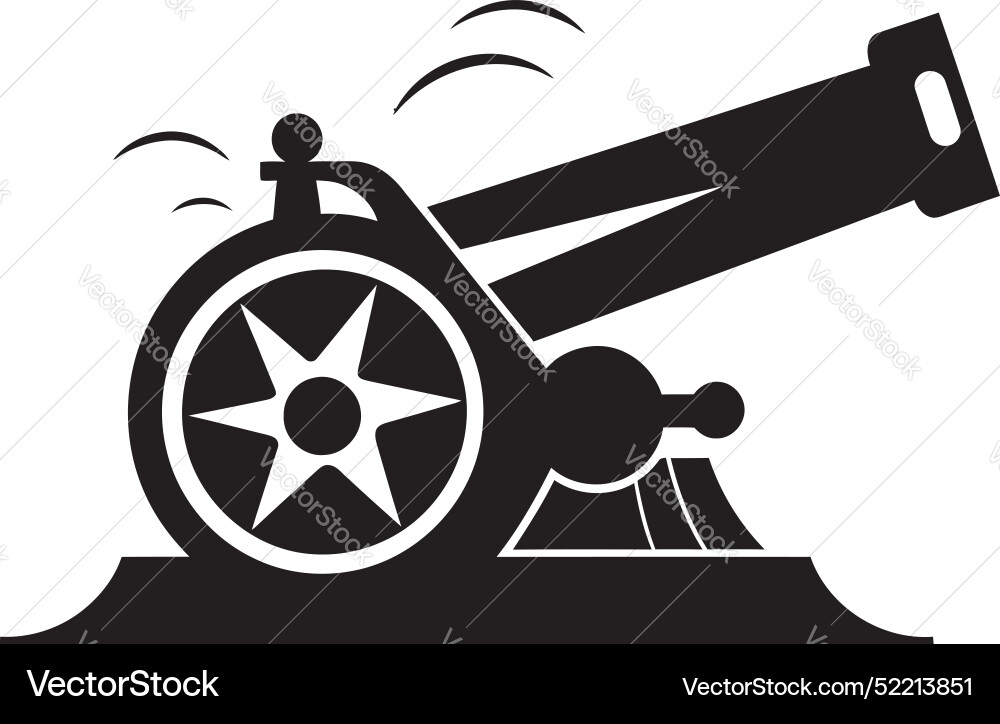 Deadly precision black cannon firearm iconic Vector Image
