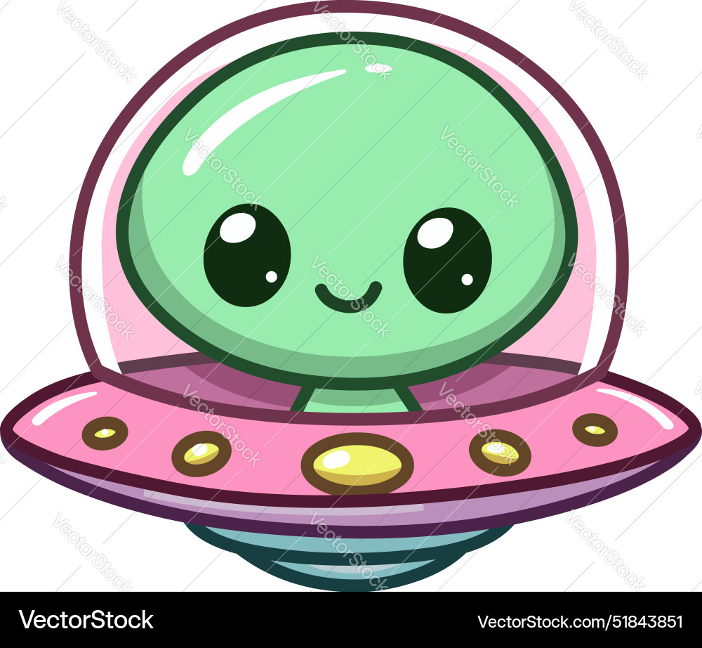 Kawaii alien Royalty Free Vector Image - VectorStock