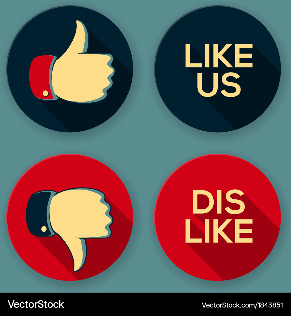 Like us and dislike symbols Royalty Free Vector Image