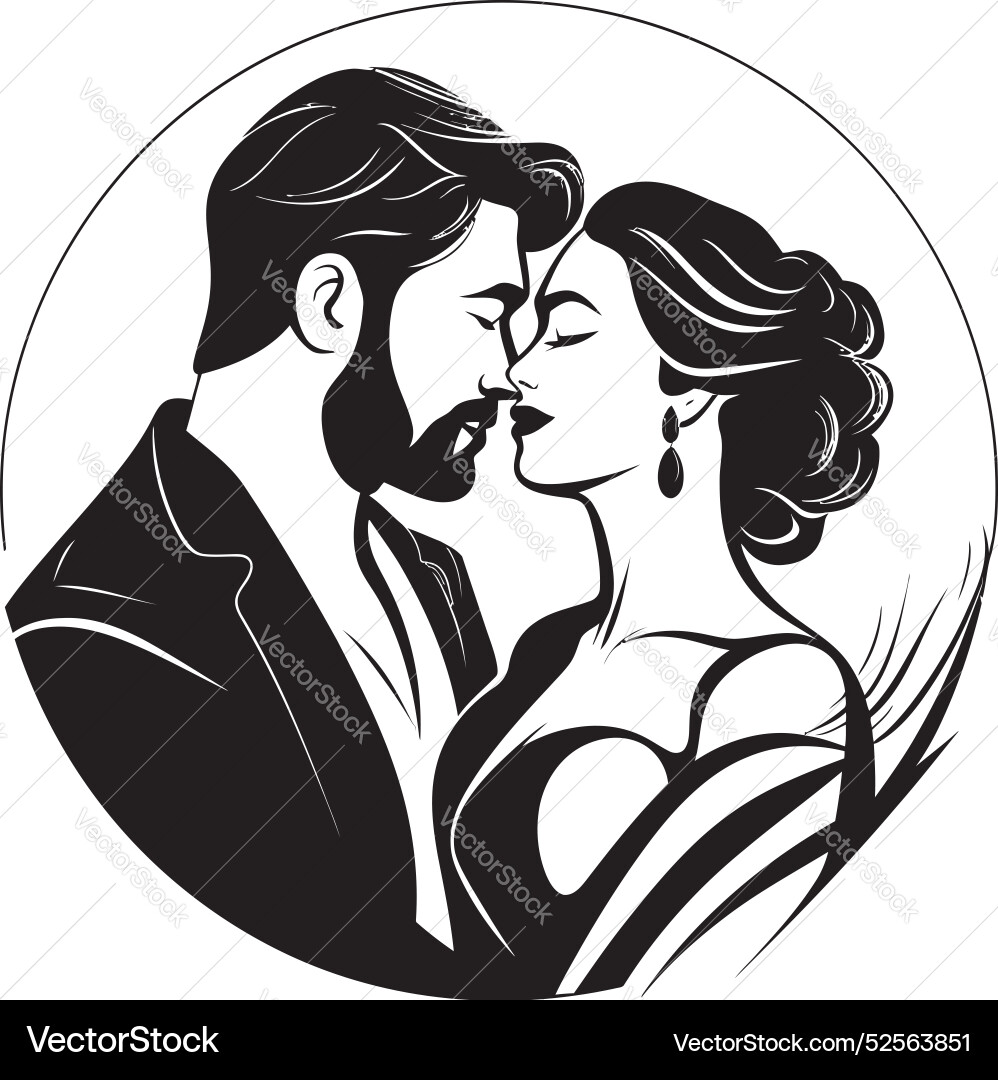 Midnight passion intriguing couple symbol eternal Vector Image