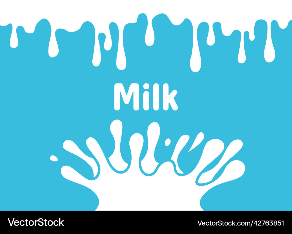 Milk splash background milkshake presentation Vector Image